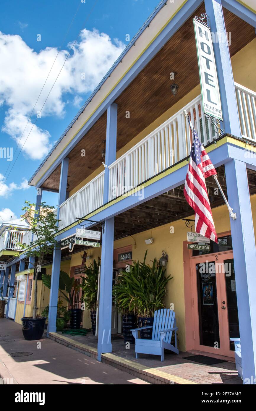 Downtown historic Stuart, Florida. Scenes along the streets with ...