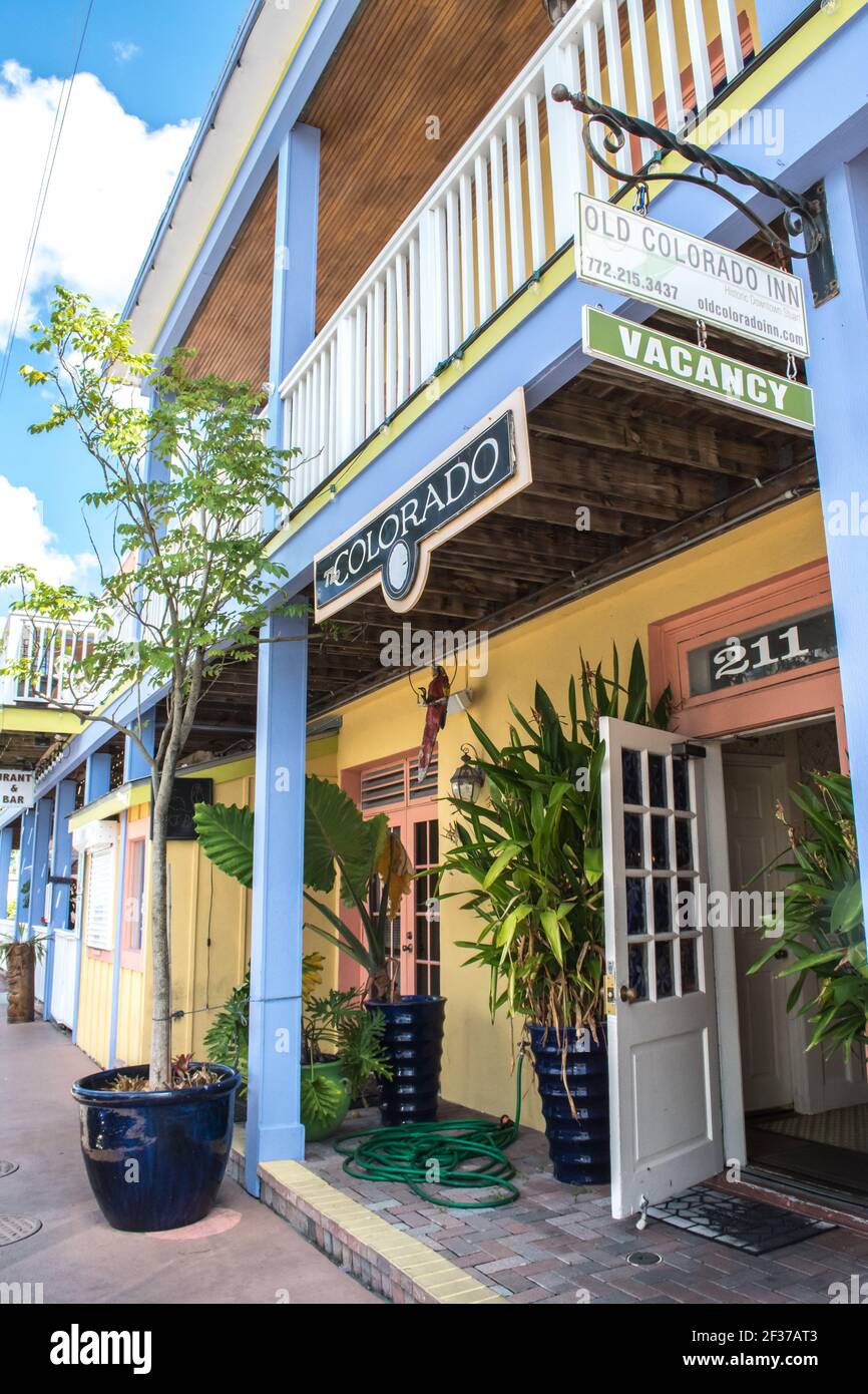 Downtown historic Stuart, Florida. Scenes along the streets with ...