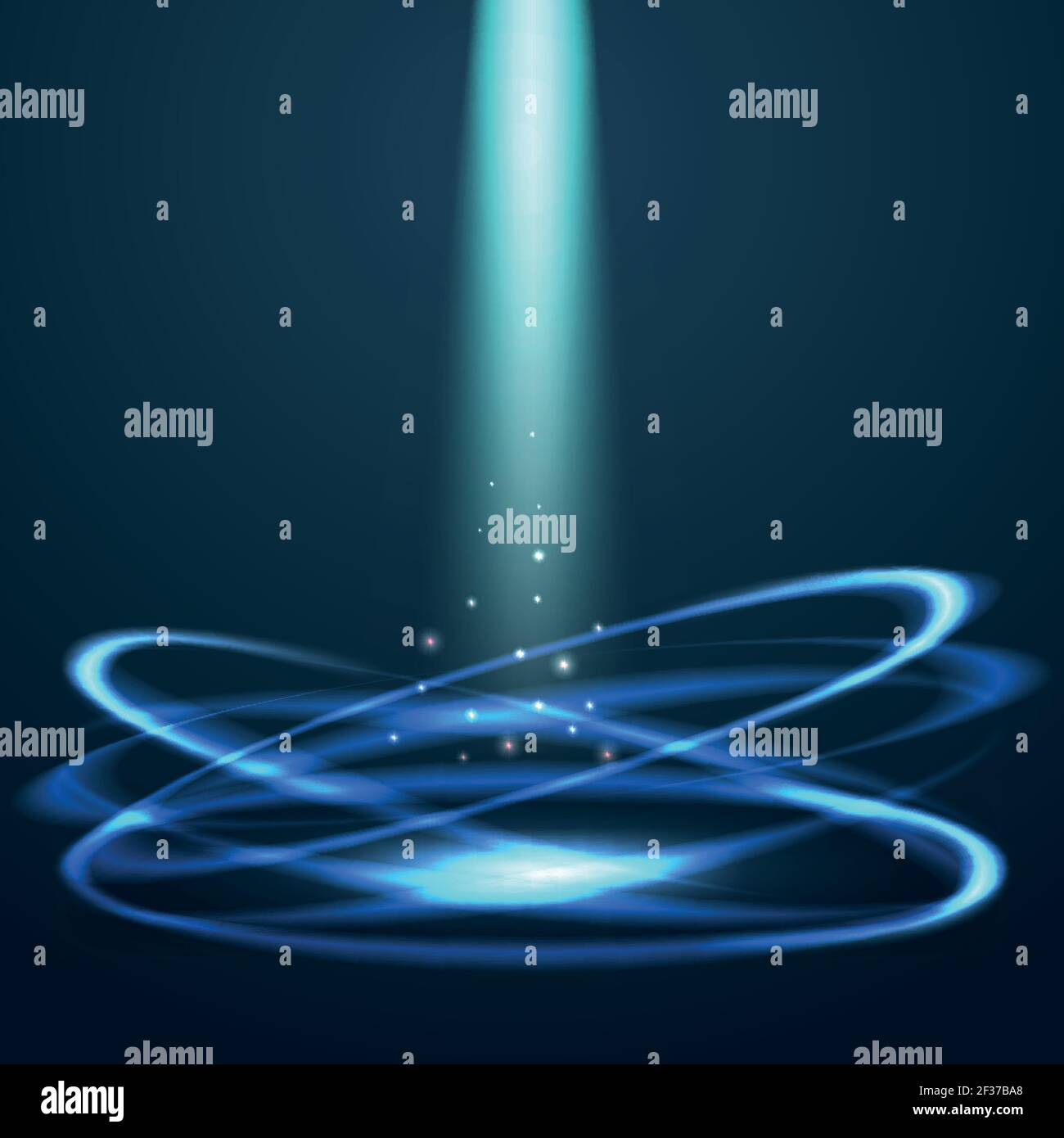 Magic glowing circles vector abstract background with light beam ...