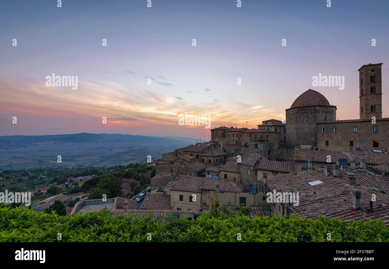 Volterra cityscape sunset hi-res stock photography and images - Alamy