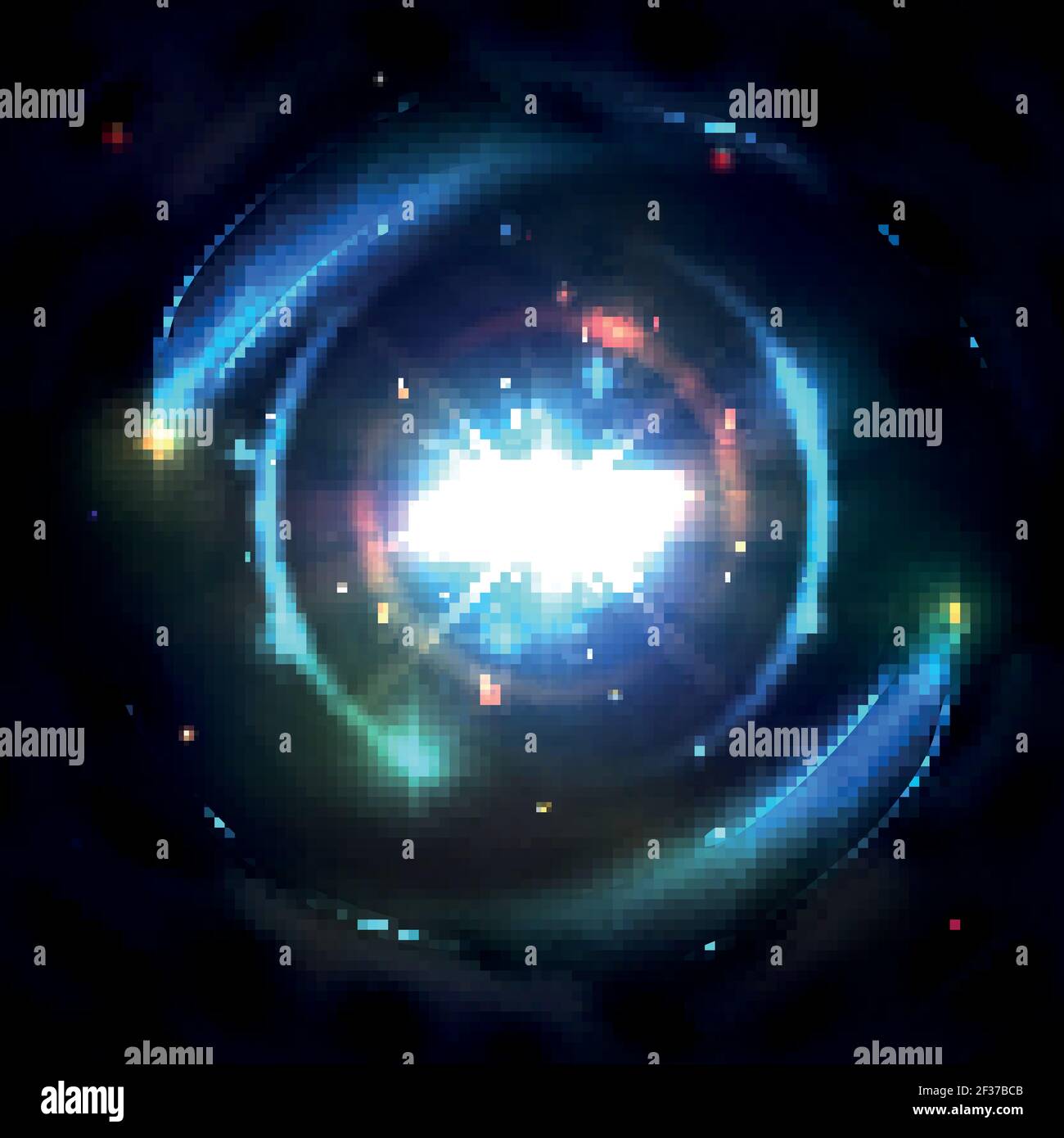 Blue glow light, vector circle swirl vortex, abstract circular effect ...