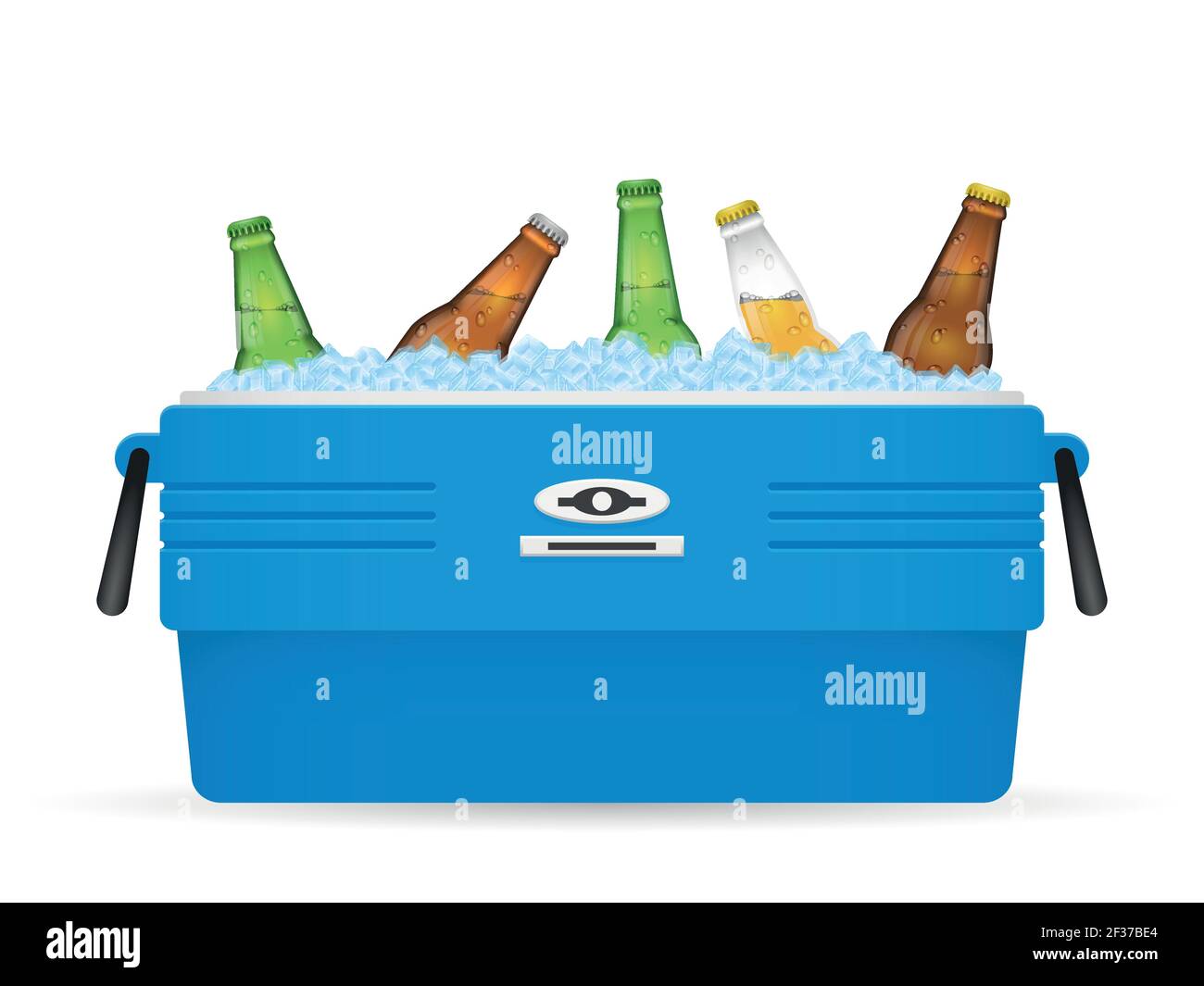 Beer ice cooler or beer ice box vector on white background illustration ...