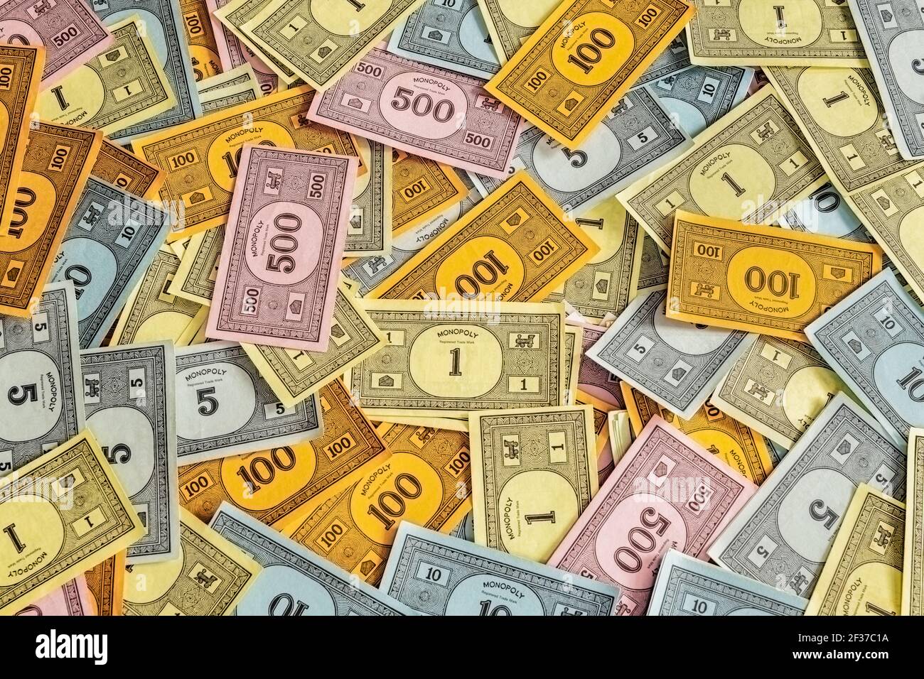 Monopoly game money pile hi-res stock photography and images - Alamy
