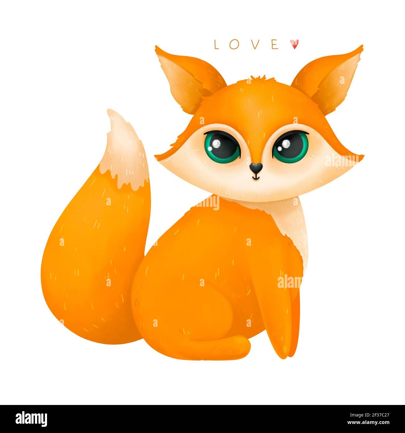 Cute Cartoon Fox With Big Eyes