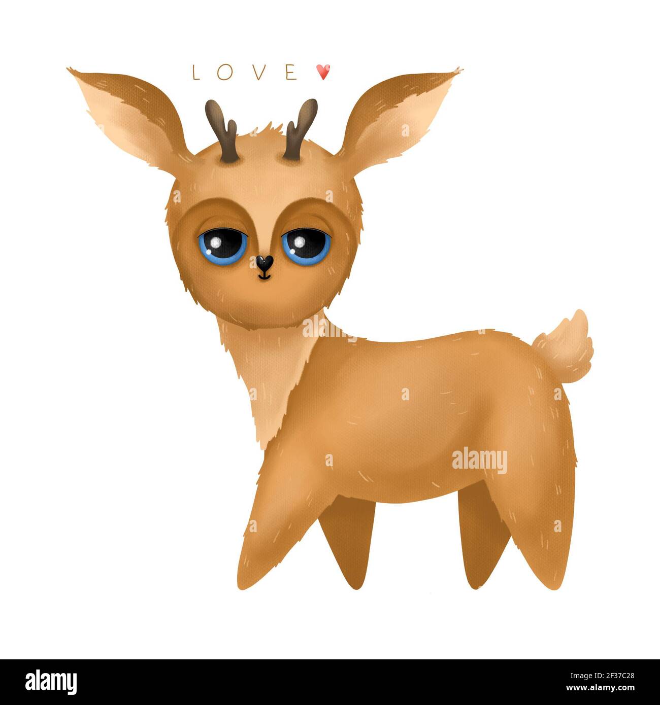 Cute Cartoon Pig With Big Eyes