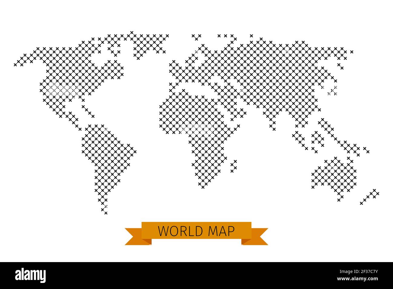 Vector world map cross dot. Global map for cartography, template map ...