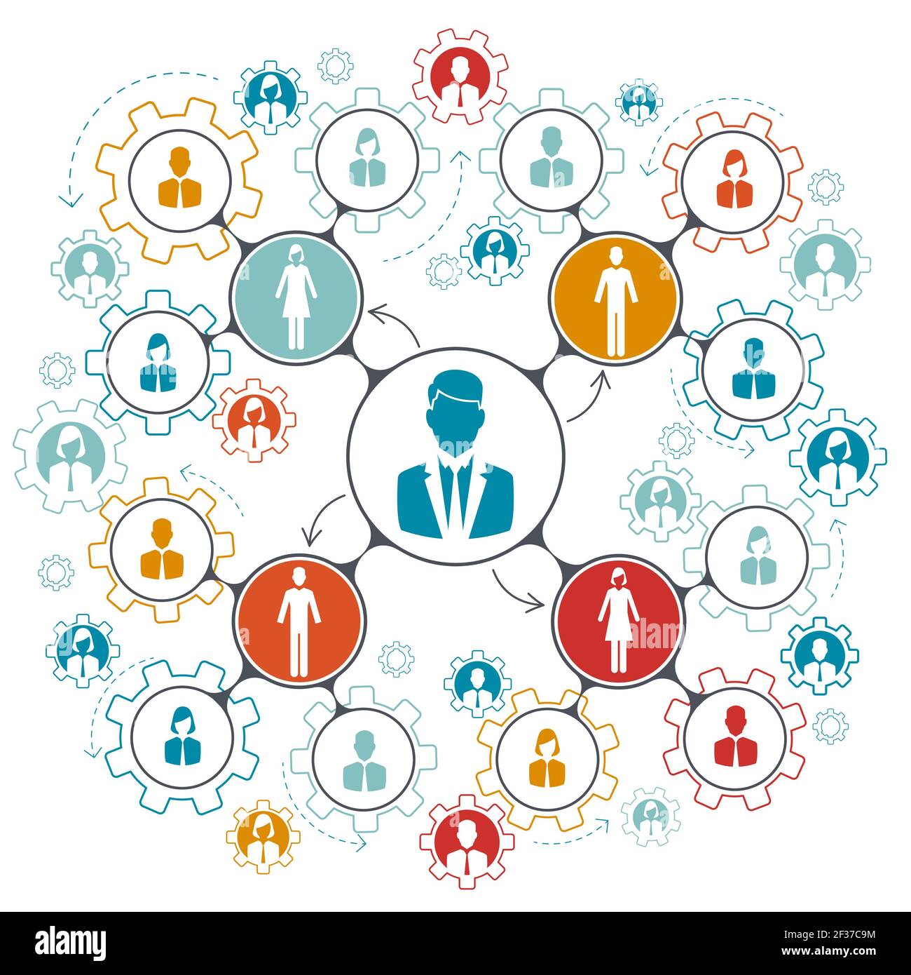 Business people team work. Managment structure hierarchy of teamwork in ...