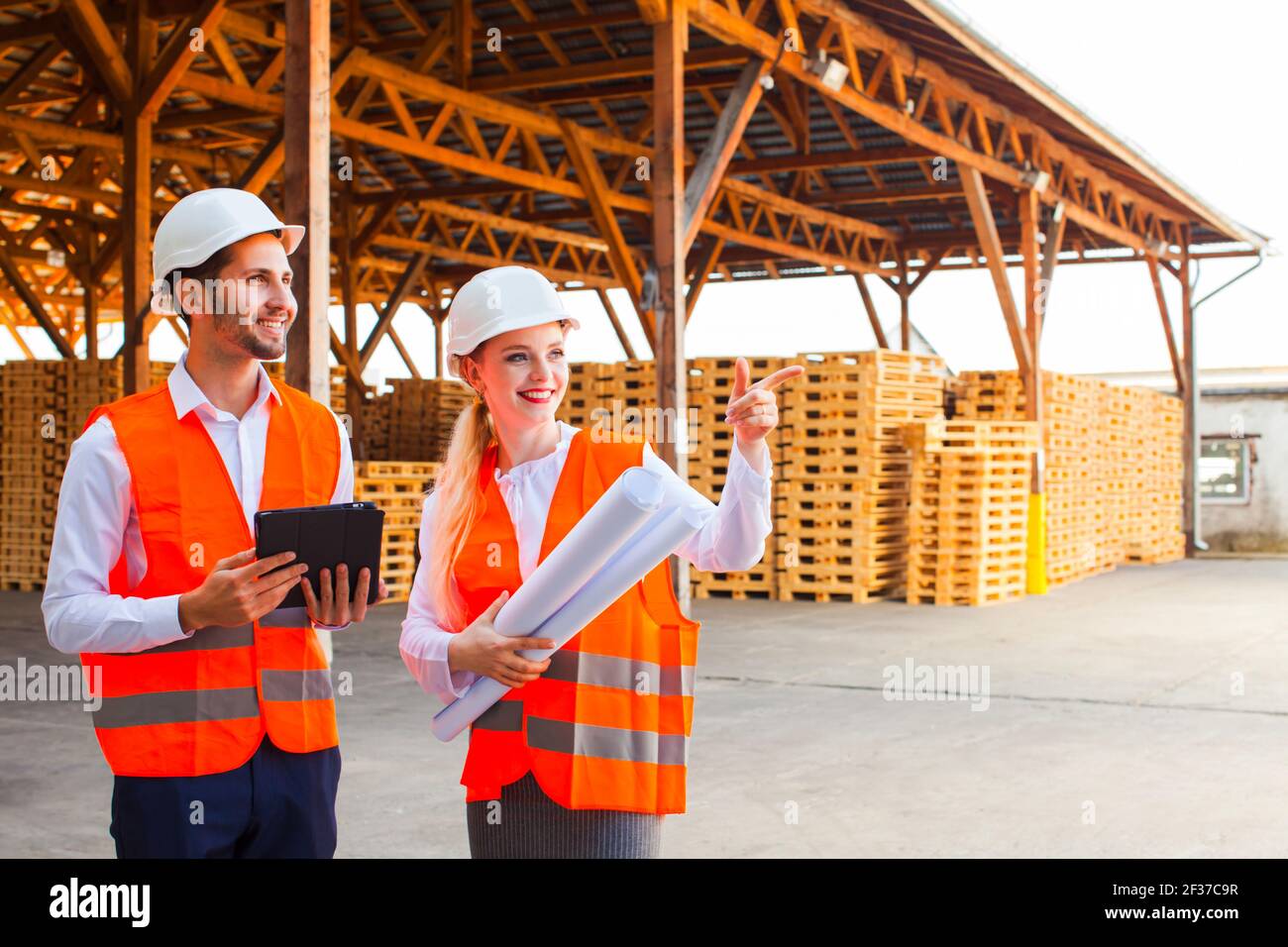 Developing best cooperation between contractor and customer Stock Photo ...