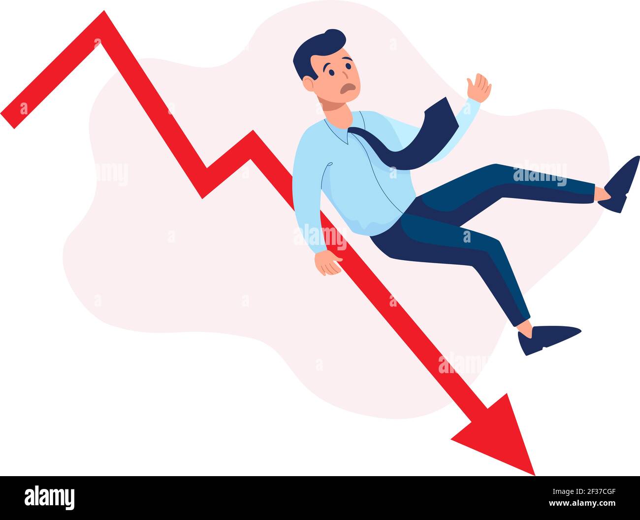 Illustration of financial collapse, economic crisis. Vector in a flat ...