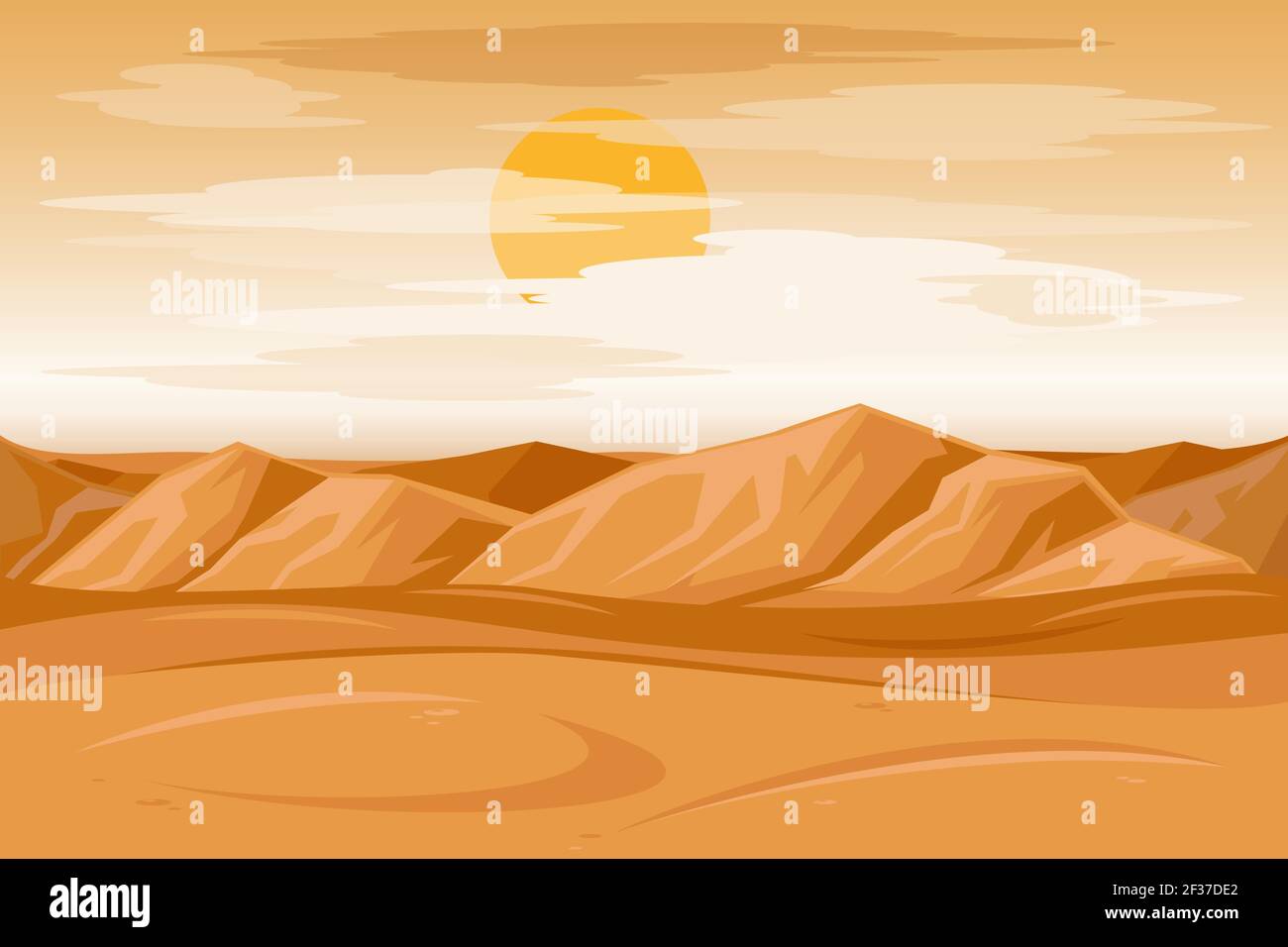 Desert mountains sandstone background. Dry desert under sun, endless ...