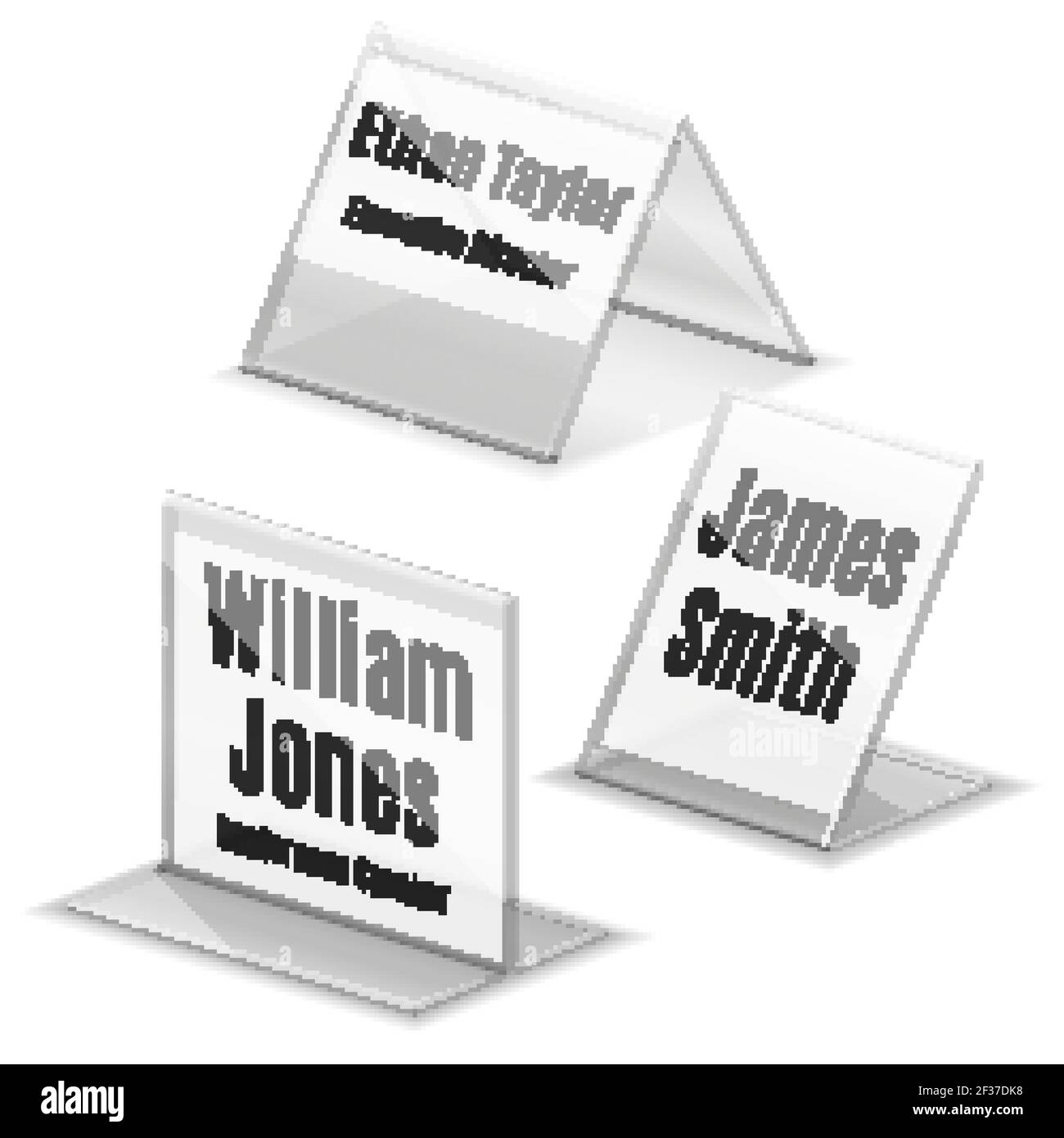 Acrylic business card name plate holder on white background. Business ...