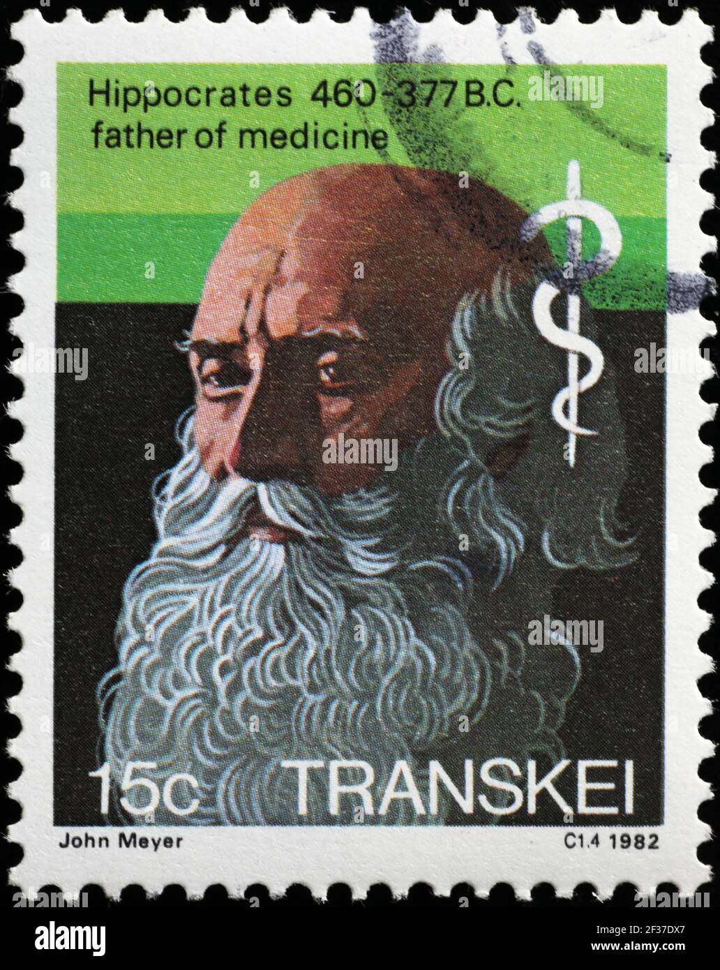 Hippocrates, father of Medicine on postage stamp Stock Photo - Alamy