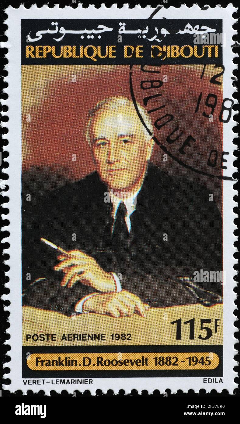 President Franklyn D.Roosevelt on african postage stamp Stock Photo - Alamy