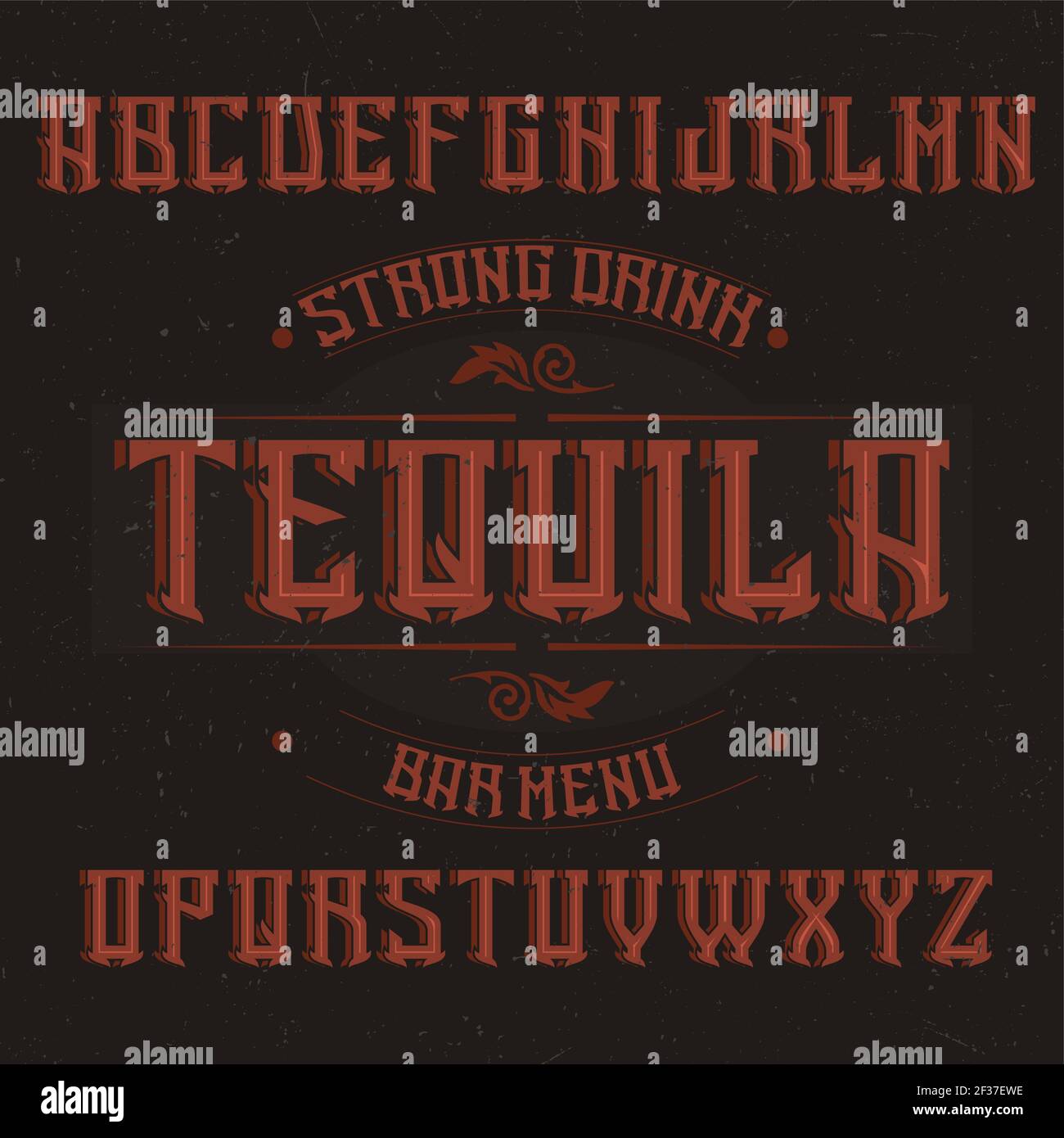 Vintage label font named Tequila. Good to use in any retro design ...
