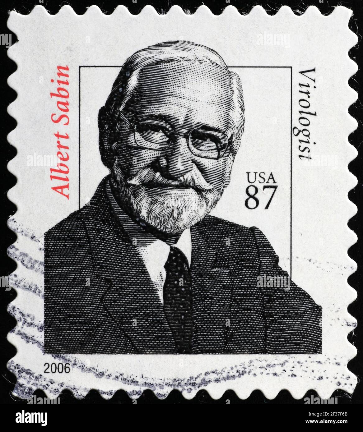 Virologist Albert Sabin on american postage stamp Stock Photo - Alamy