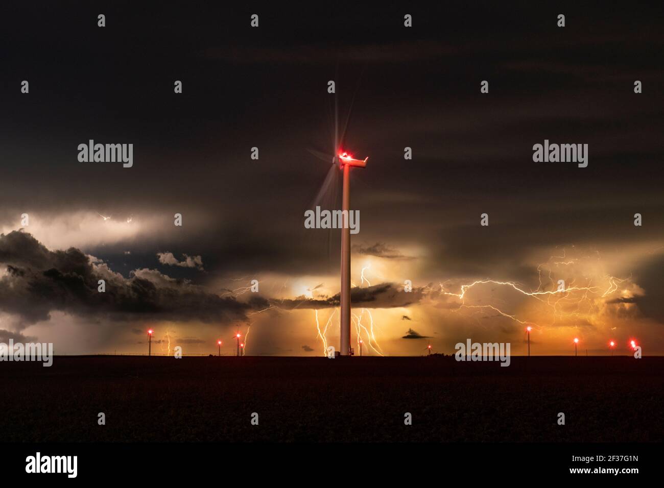 Massive Lightning Storm at Colorado Wind Farm Stock Photo - Alamy