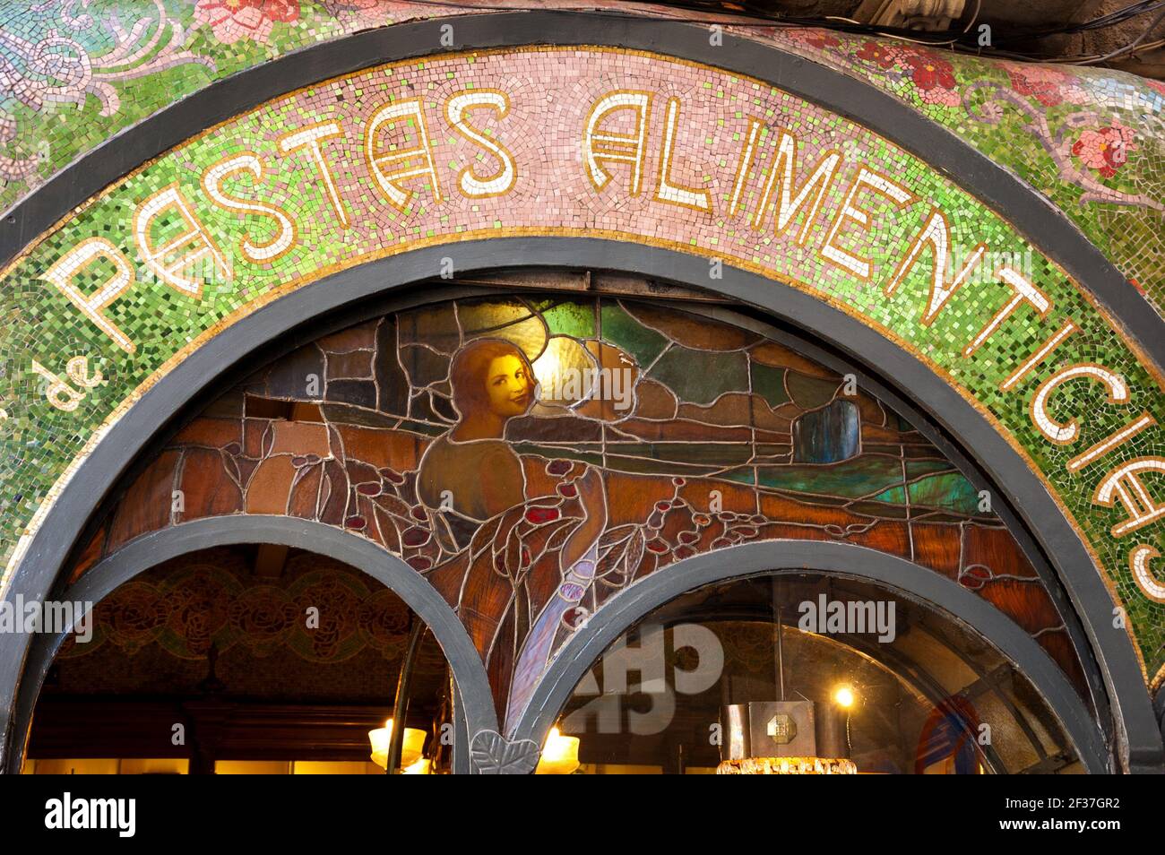 BARCELONA, SPAIN - MARCH 10, 2018: Modernist exterior of former pasta ...