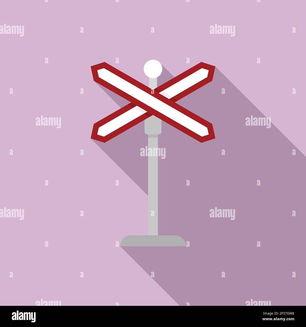 Railroad crossing icon, flat style Stock Vector Image & Art - Alamy