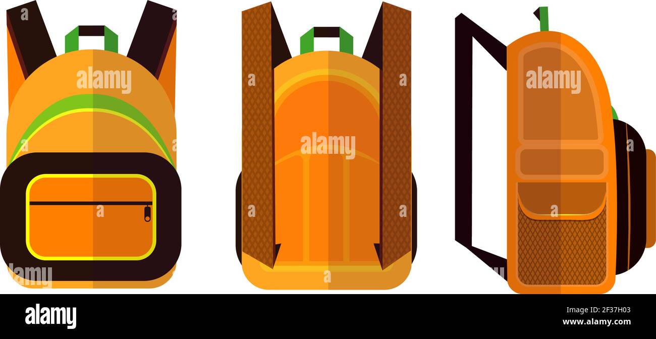 School backpack isolated on white background or rucksack vector ...