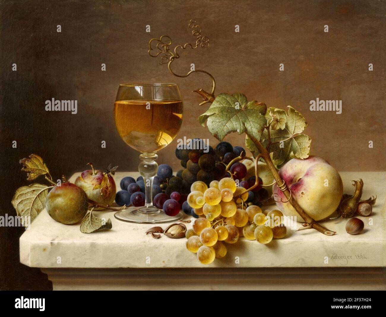 Johann Wilhelm Preyer - Früchtestillleben (1864 Stock Photo - Alamy
