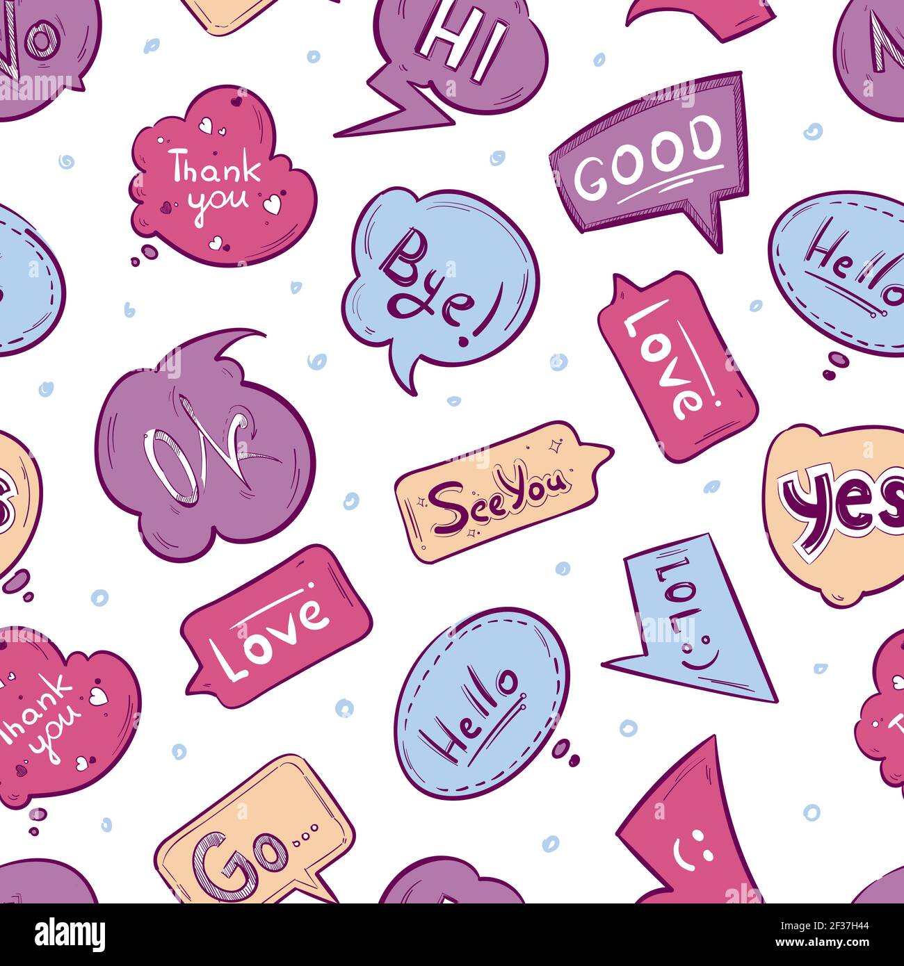 Vector seamless pattern with speech bubbles for communication speak ...