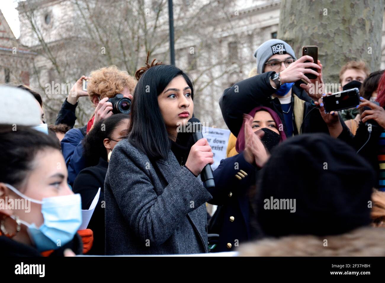 Zarah Sultana MP speaks at the vigil for Sarah Everard in Parliament ...