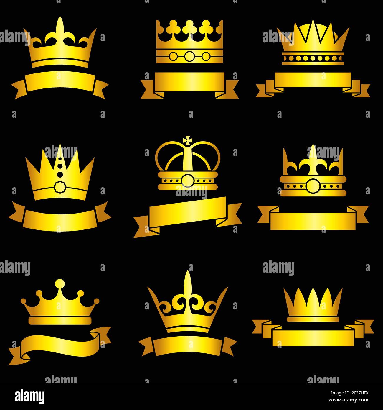 Medieval crowns Stock Vector Images - Alamy