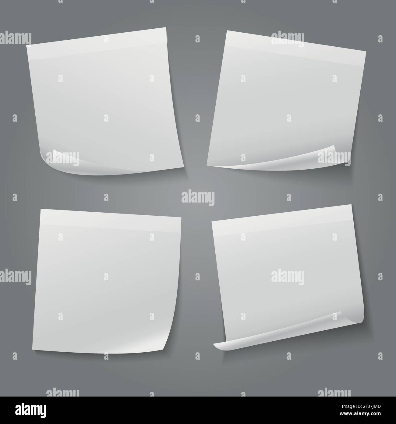 White blank square memo paper sticker vector stock. Message note ...
