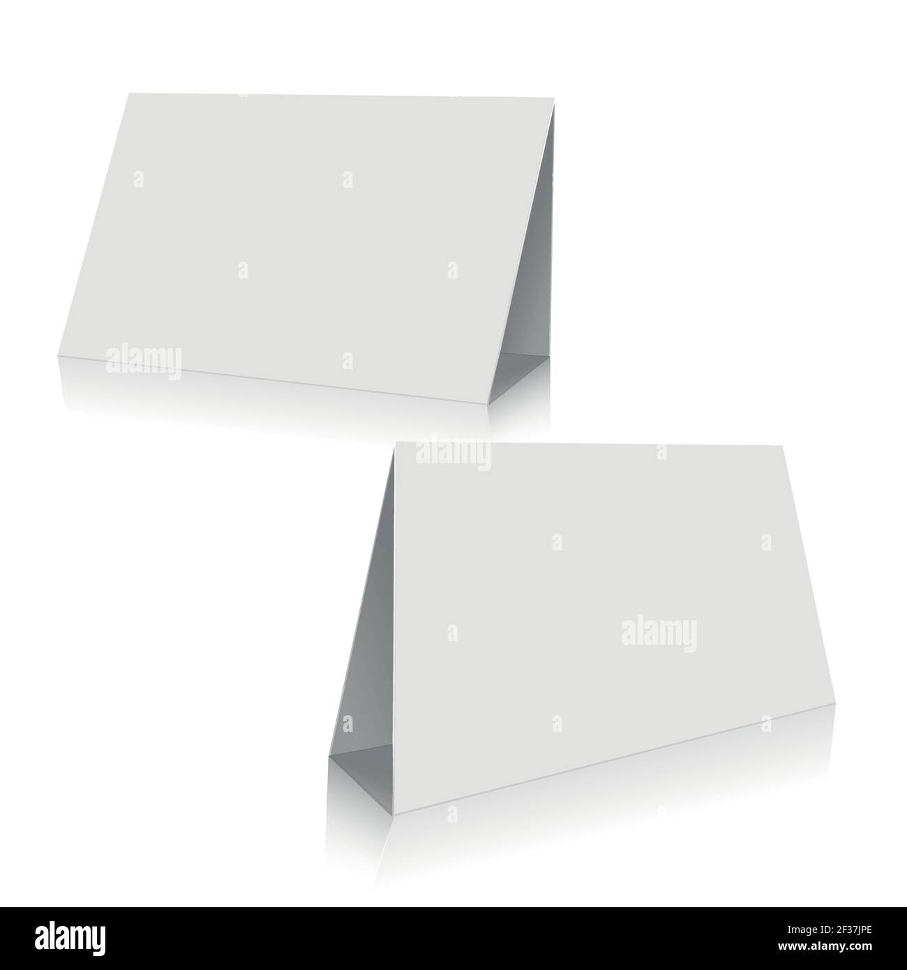White paper stand table tag flyer vector design template. Stationery ...