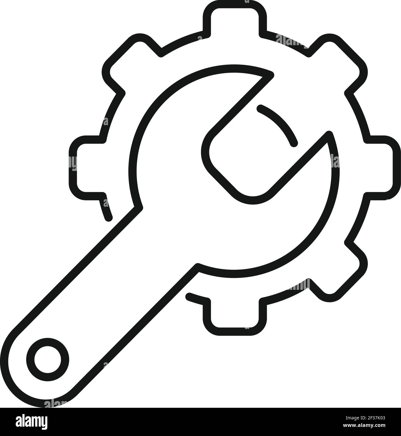 Engineer key gear icon, outline style Stock Vector Image & Art - Alamy