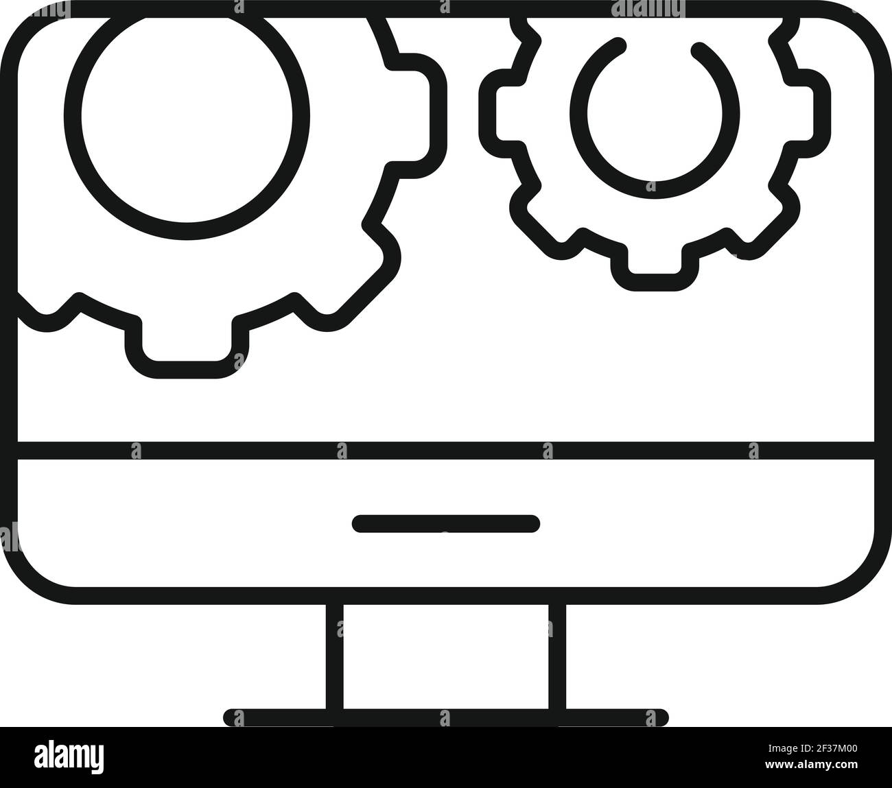 Laptop configuration icon outline Cut Out Stock Images & Pictures - Alamy