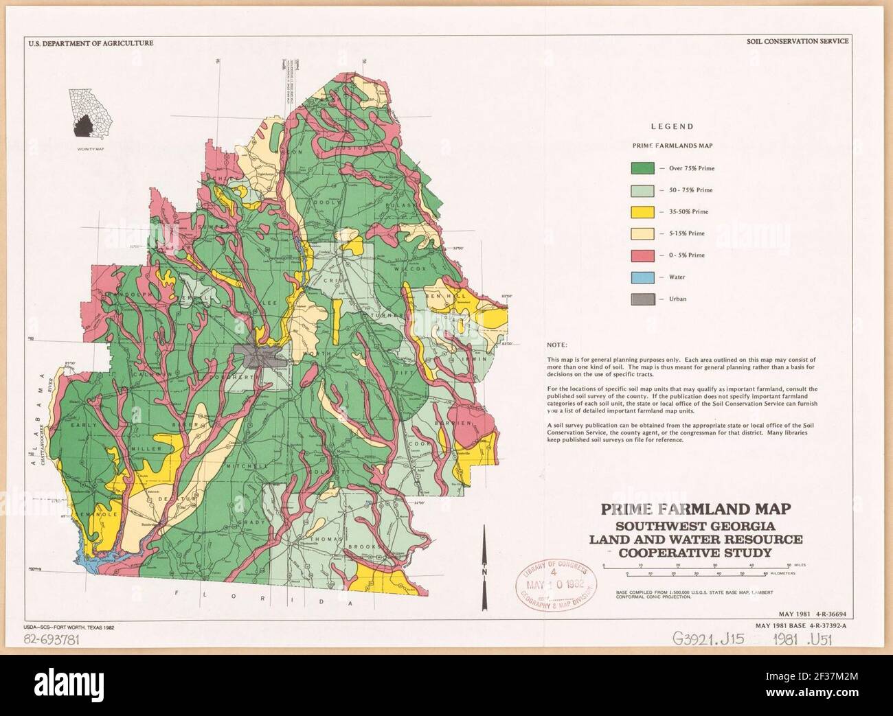 Prime farmland map, southwest Georgia land and water resource ...