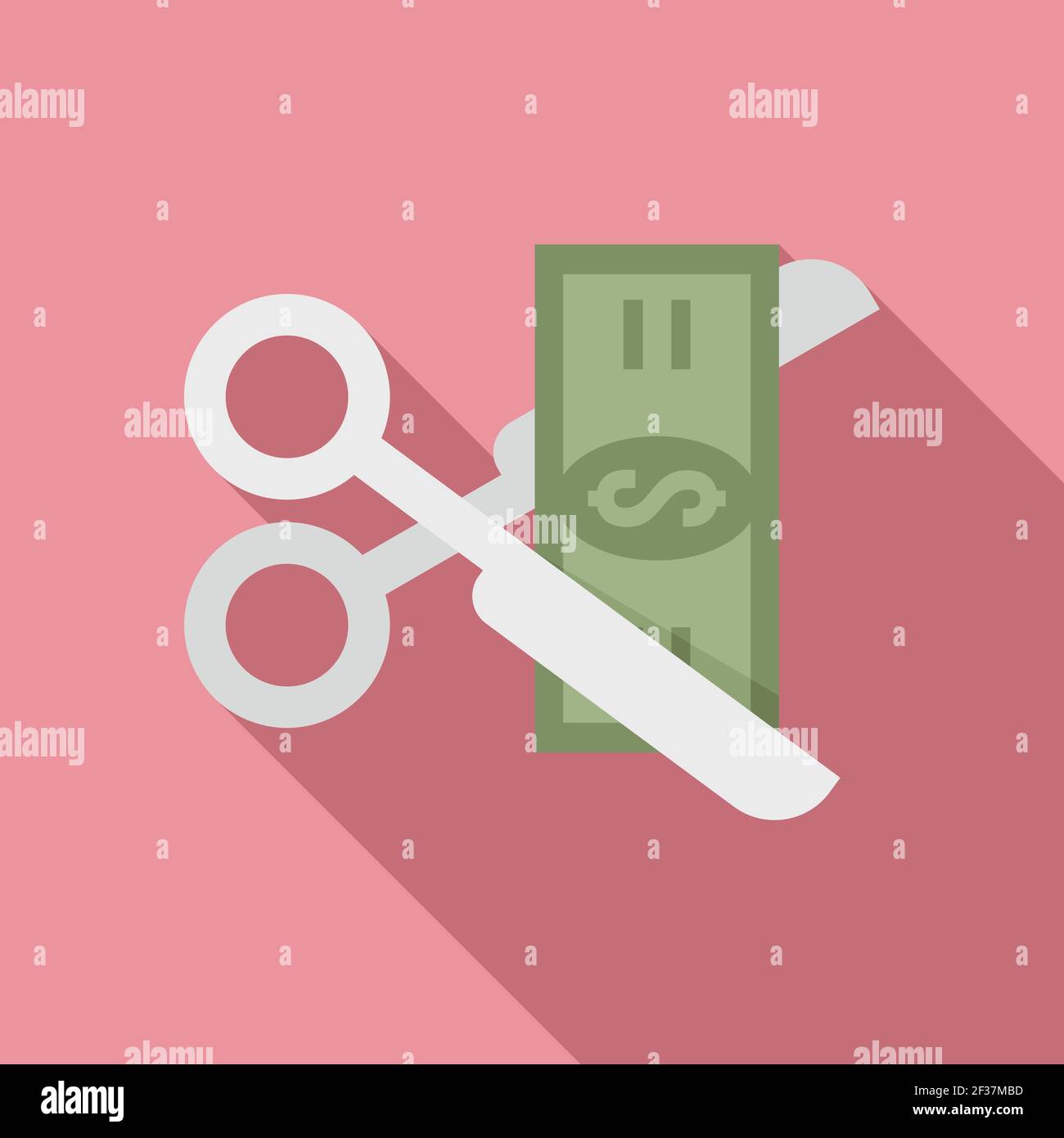 Cut money tax icon, flat style Stock Vector Image & Art - Alamy