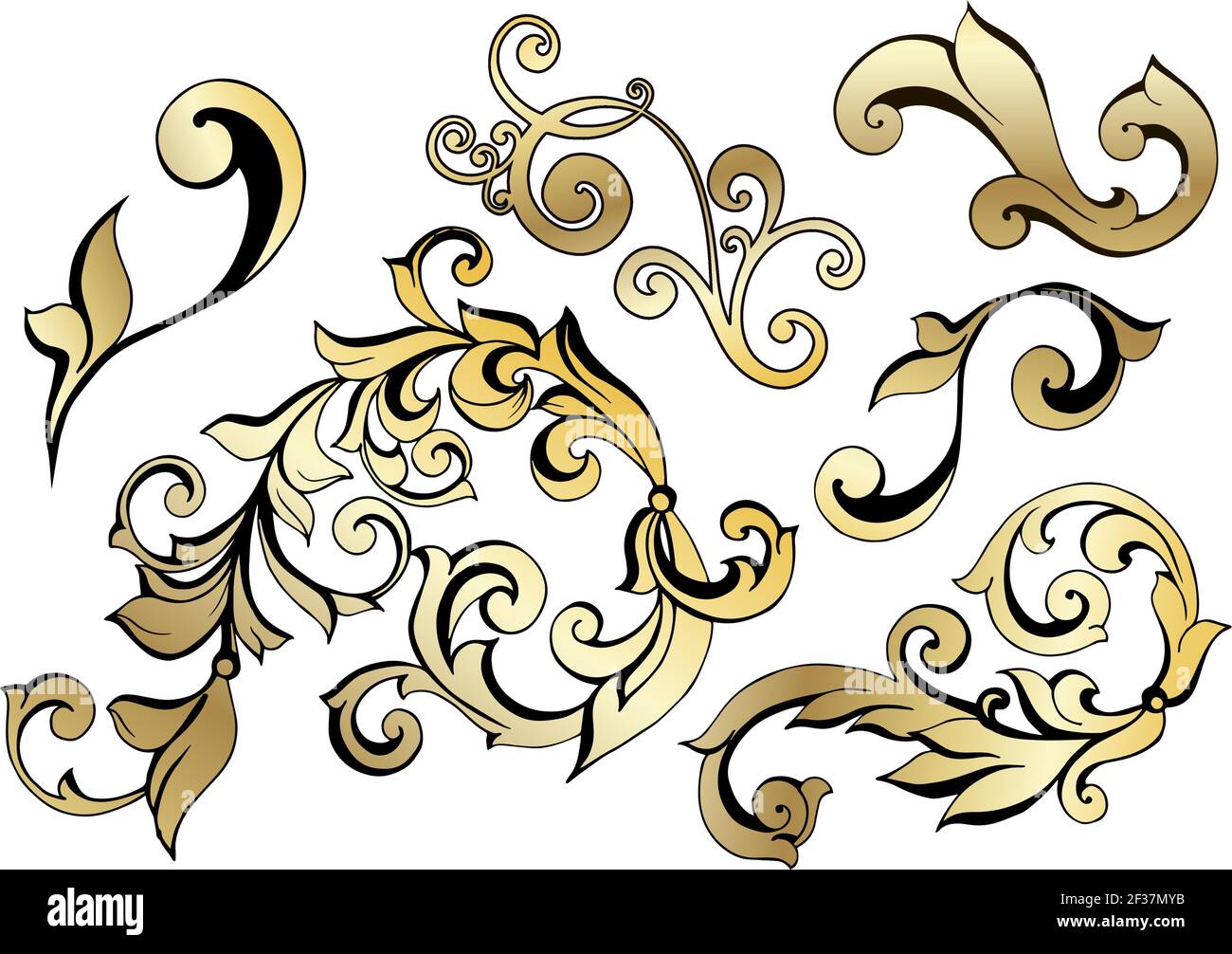 Gothic leaf scroll hi-res stock photography and images - Alamy