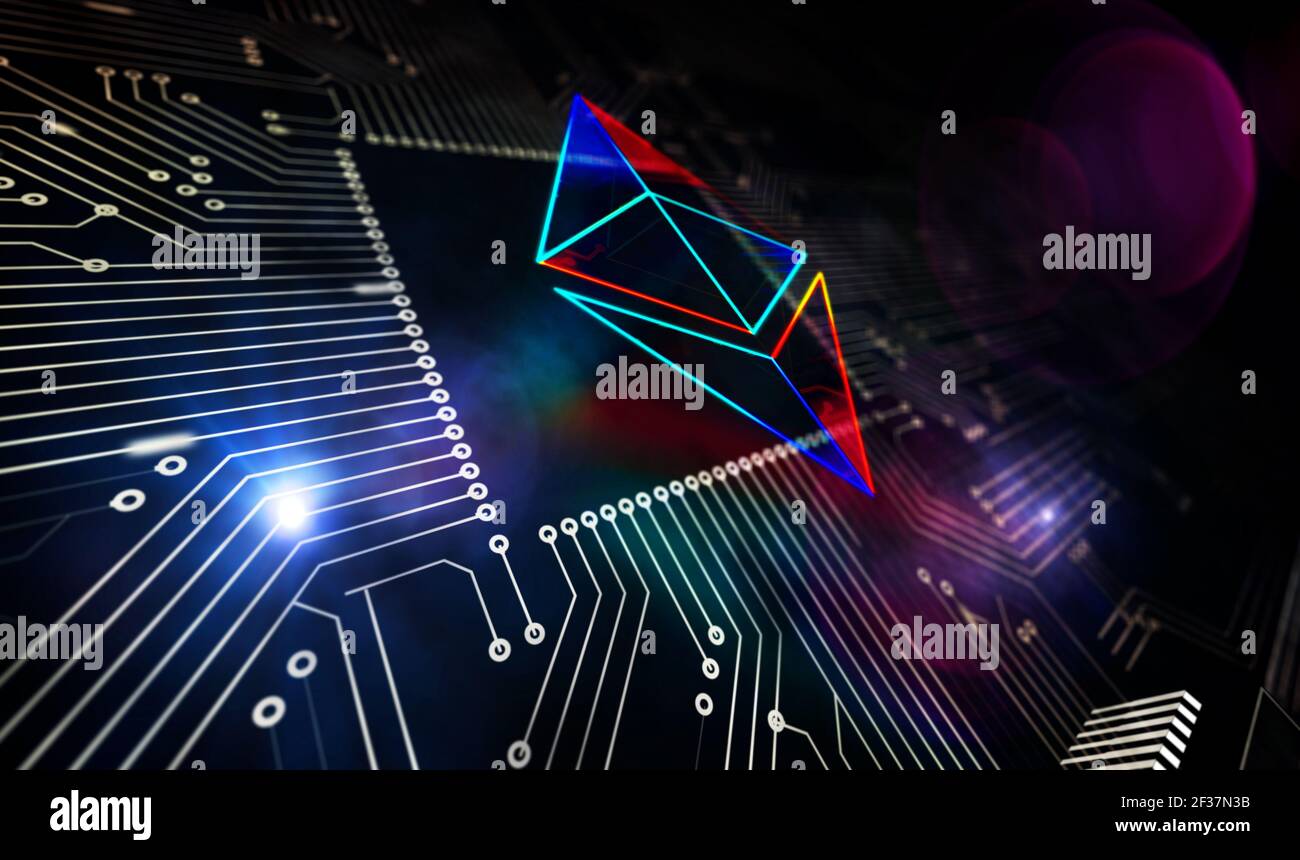 Ethereum symbol. Cryptocurrency digital money, cyber coin and crypto ...