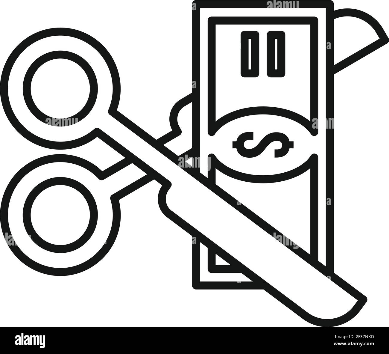 Cut money tax icon, outline style Stock Vector Image & Art - Alamy
