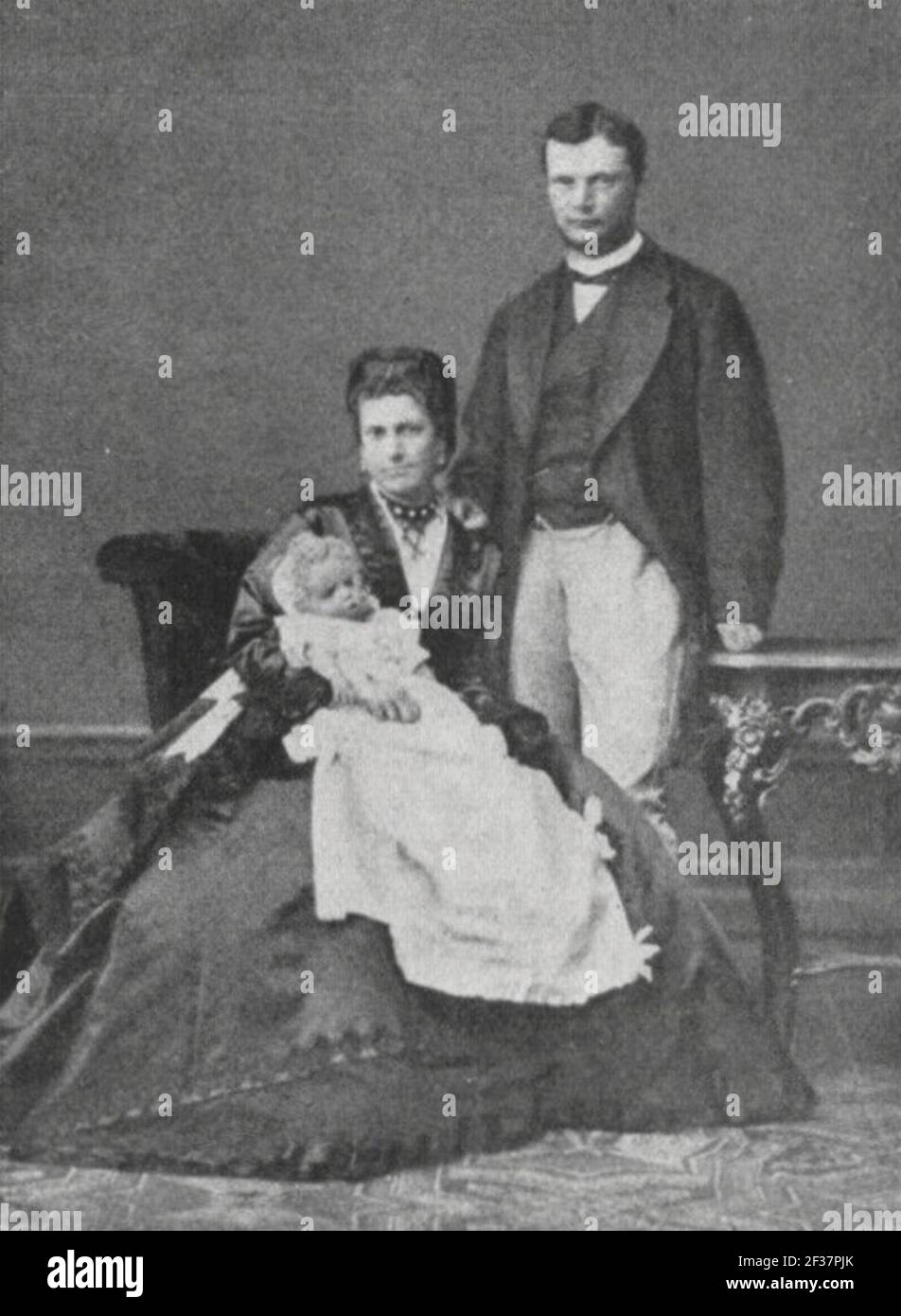 Prince Ludwig of Bavaria with his consort and their daughter Stock ...