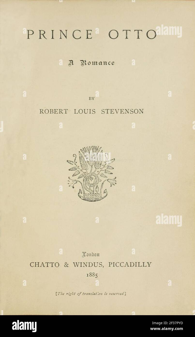 Prince Otto (first edition) (title page Stock Photo - Alamy