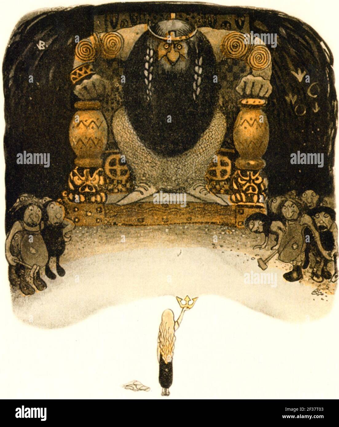 Princess Daga and the troll by John Bauer 1907 Stock Photo - Alamy