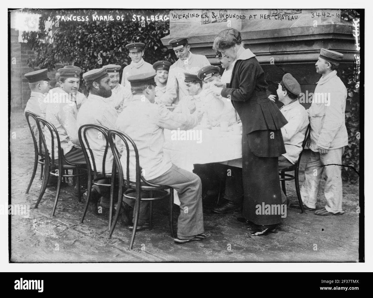 Princess Marie of Stolberg Werningen and wounded at her Chateau Stock ...