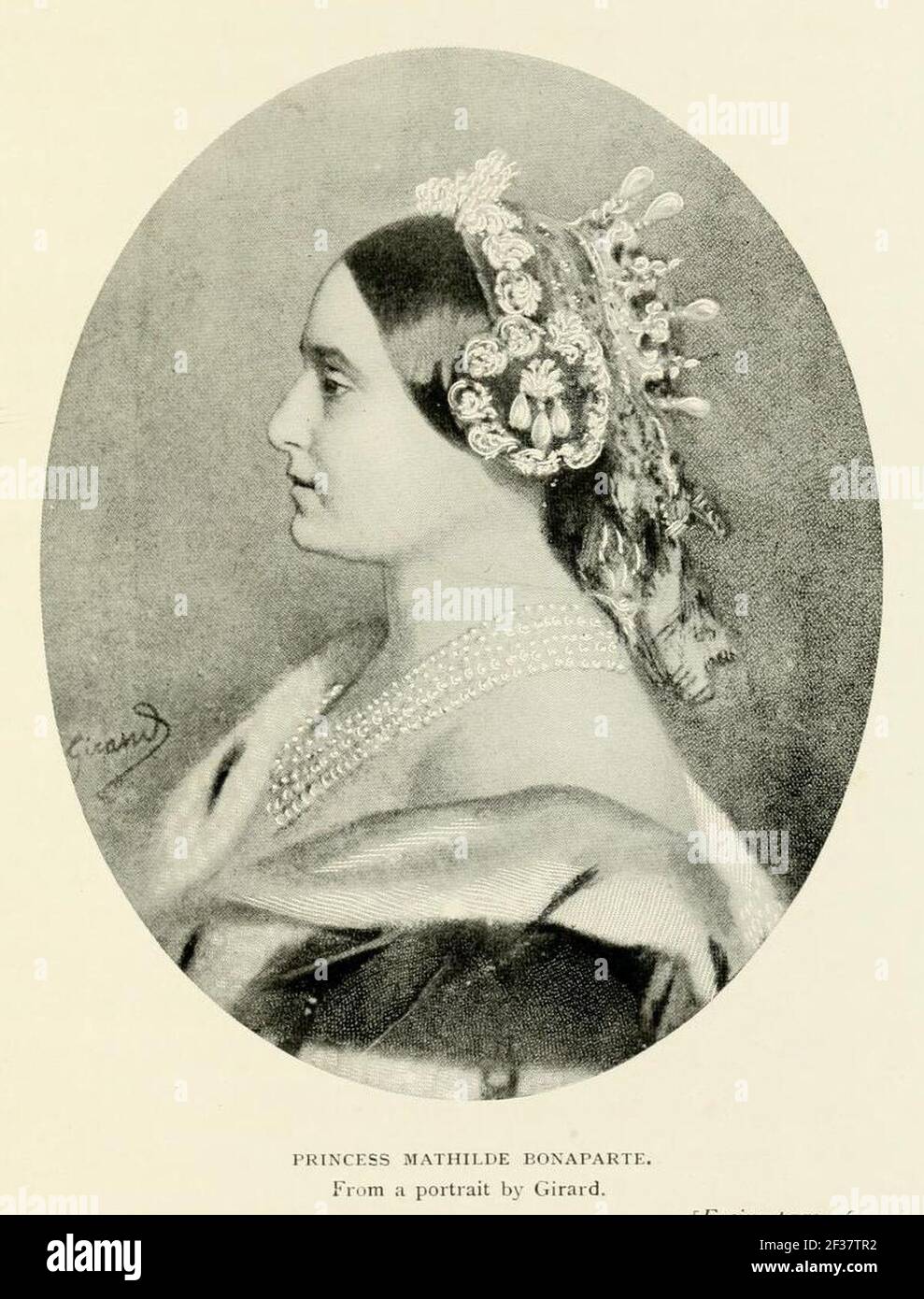 Princess Mathilde Bonaparte. From a portrait by Eugène Giraud Stock ...