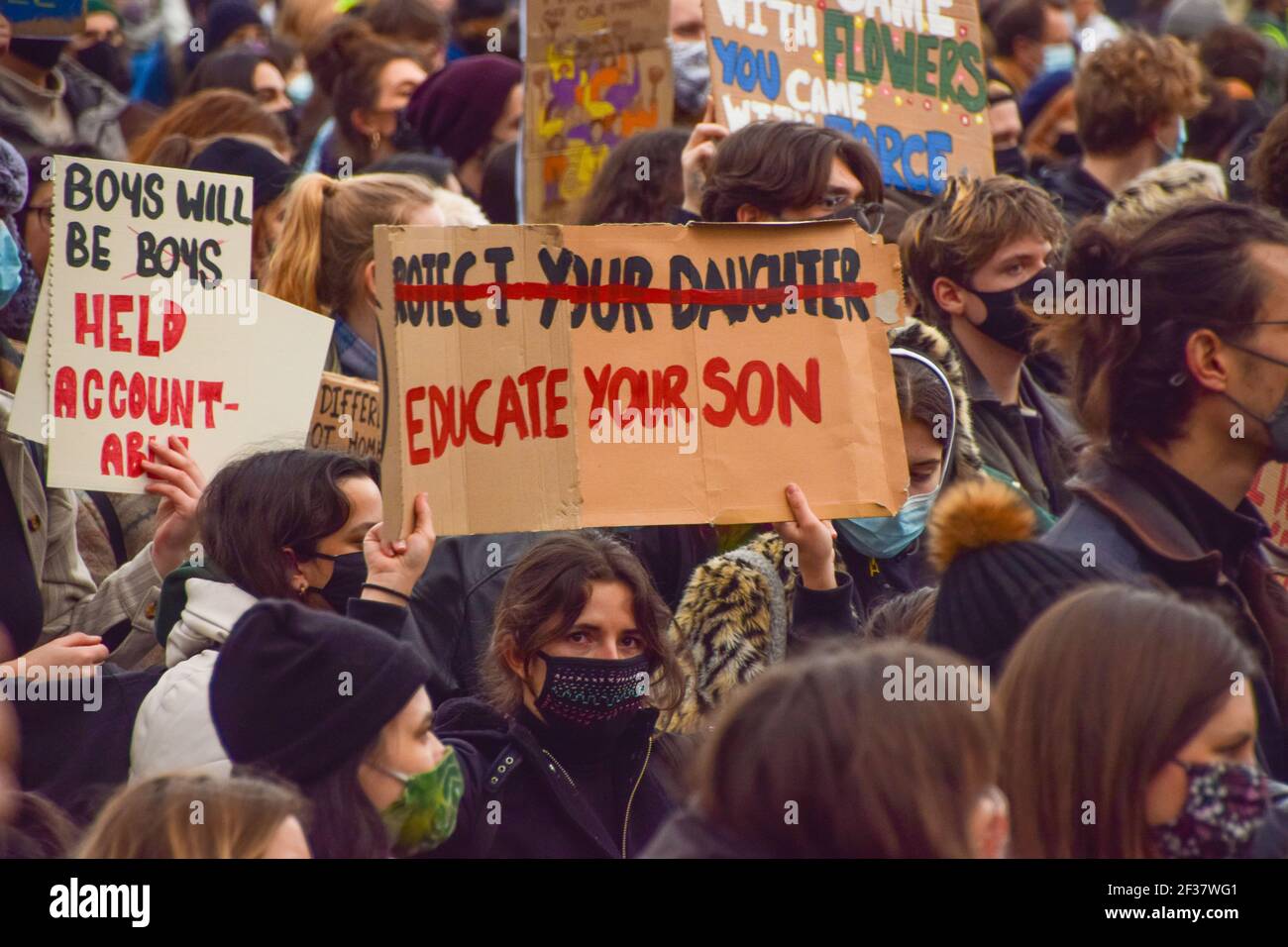 Educate your son sign hi-res stock photography and images - Alamy
