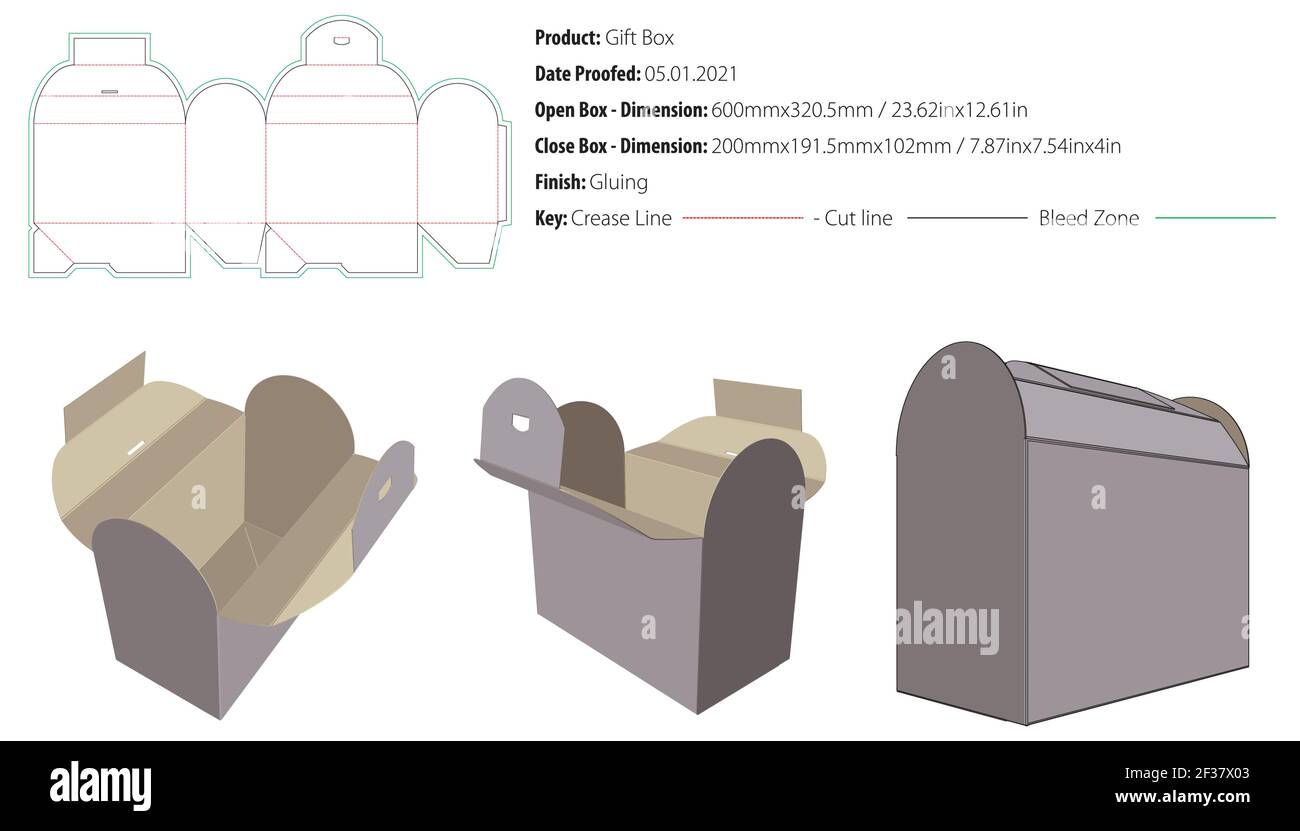 Gift box for many products die cut template vector Stock Vector Image ...