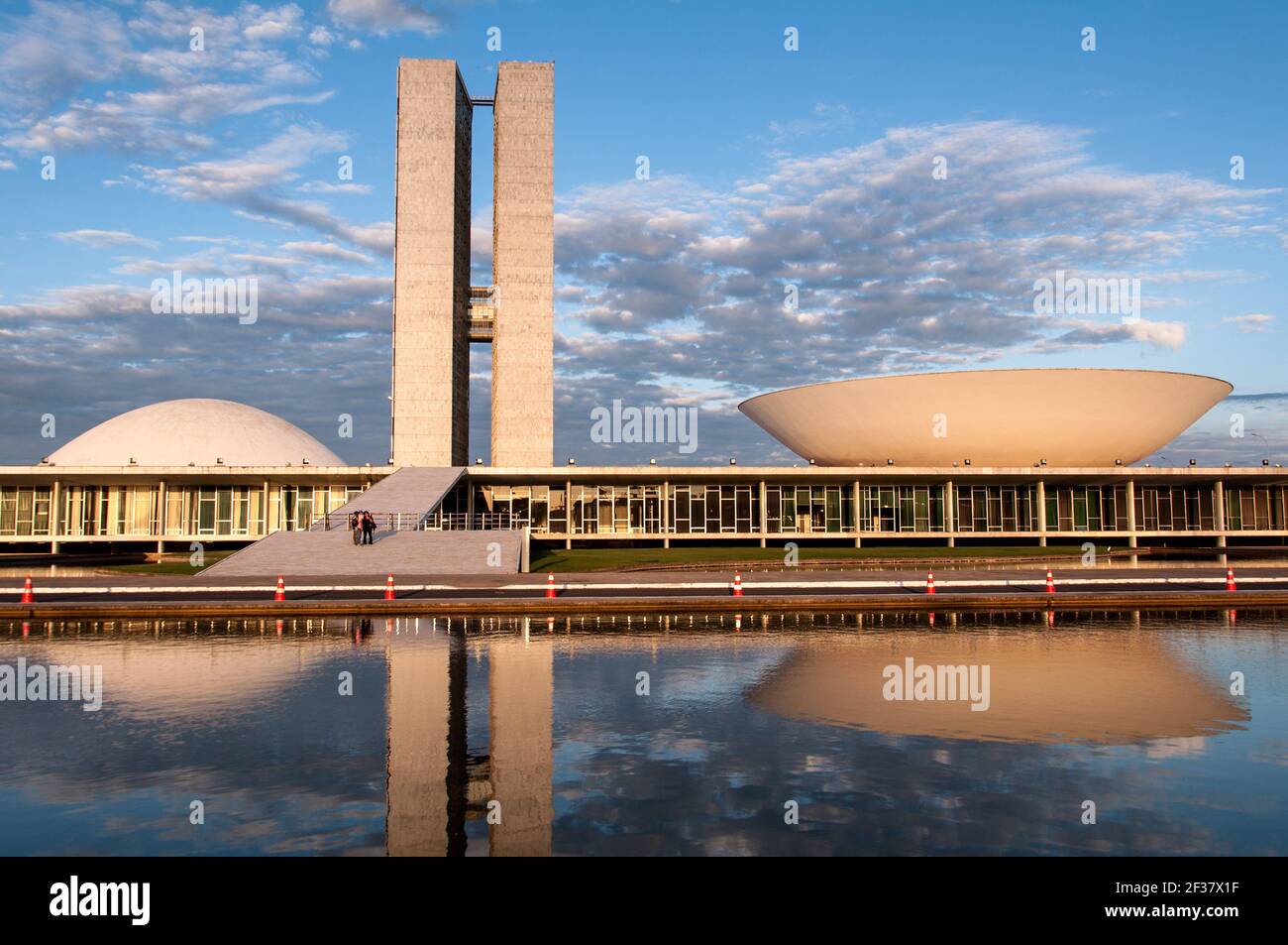 BRASILIA, BRAZIL - June 3, 2015: Brazilian National Congress reflected ...