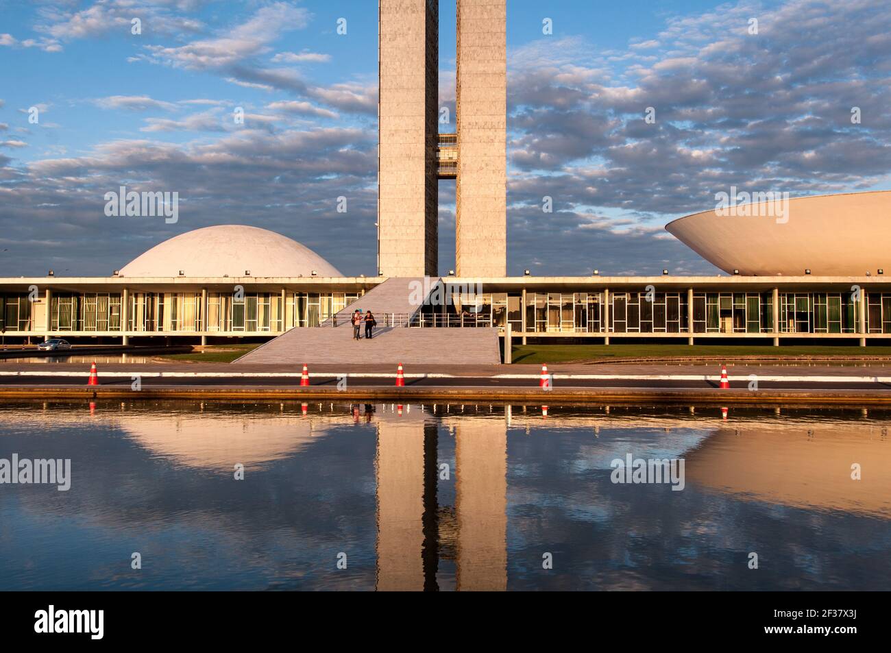 BRASILIA, BRAZIL - June 3, 2015: Brazilian National Congress reflected ...