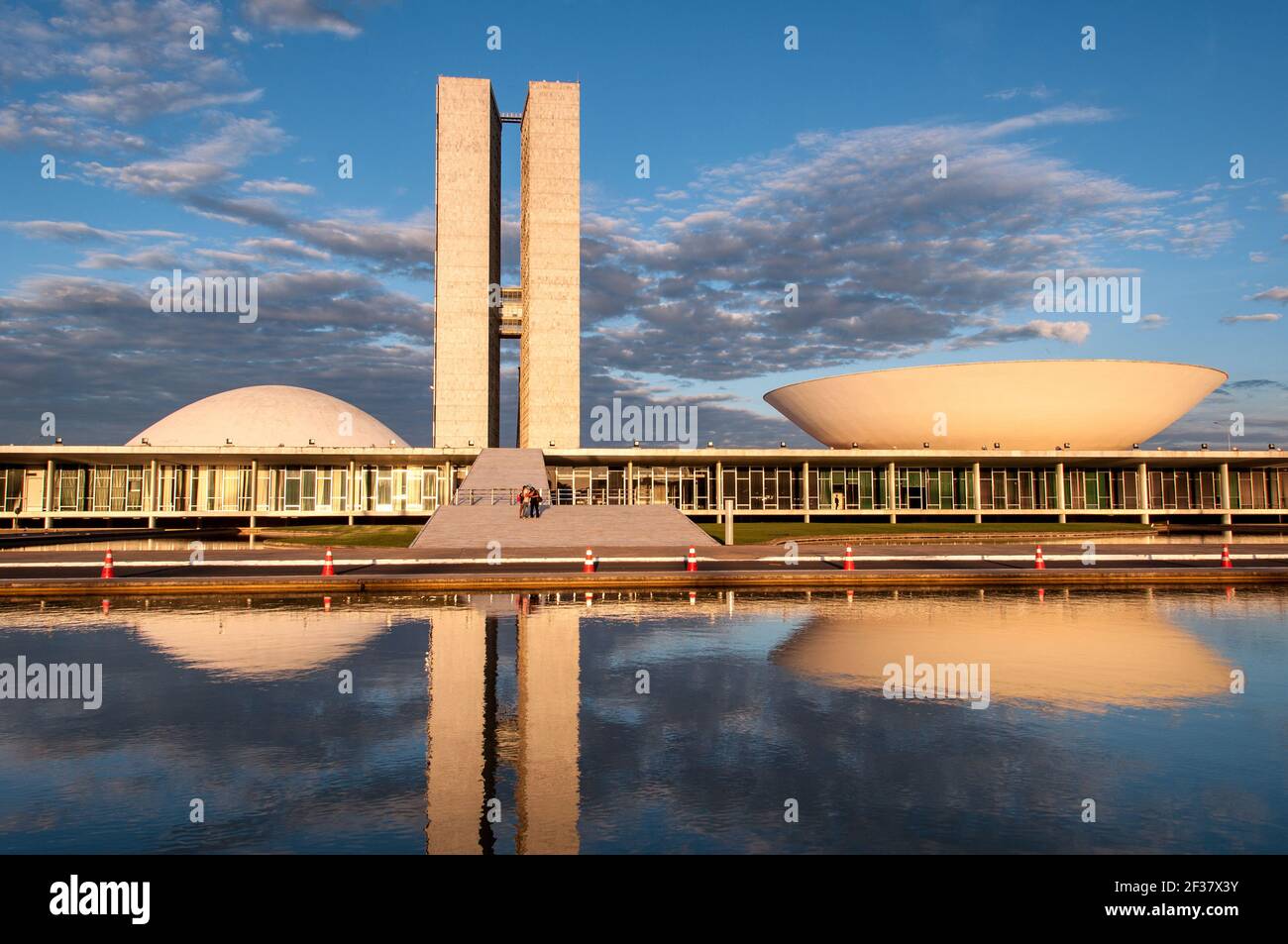 BRASILIA, BRAZIL - June 3, 2015: Brazilian National Congress reflected ...