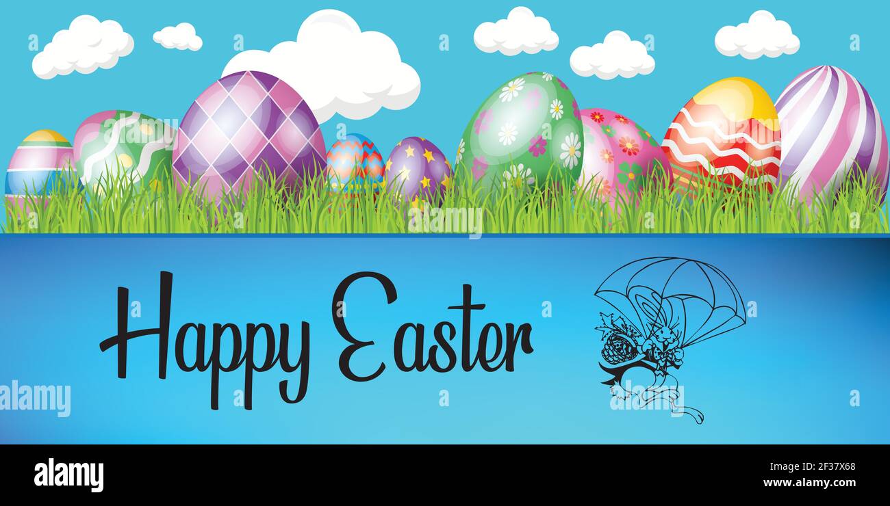 Happy Easter web,banner,poster, flyer and more with eggs and typography ...