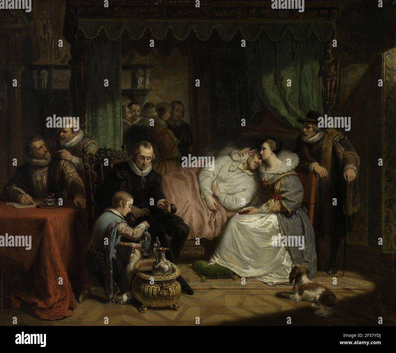 Prins Willem I, na de mislukte moordaanslag door Jean Jauregui in 1582 ...