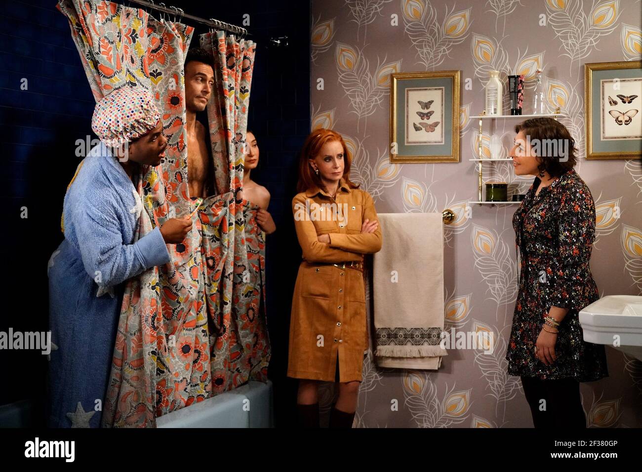 CALL ME KAT, from left: Julian Gant, Cheyenne Jackson, Schuyler Helford ...