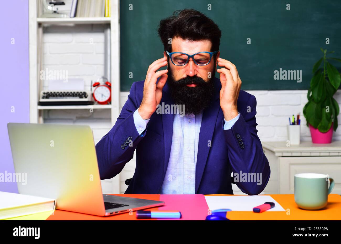 Student and tutoring education concept. Teacher preparing for ...